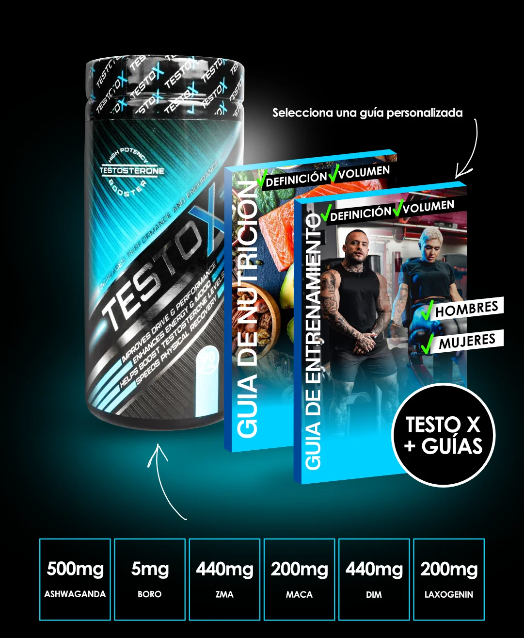 TESTO X FUERZA MASA RENDIMIENTO – JH Nutrición